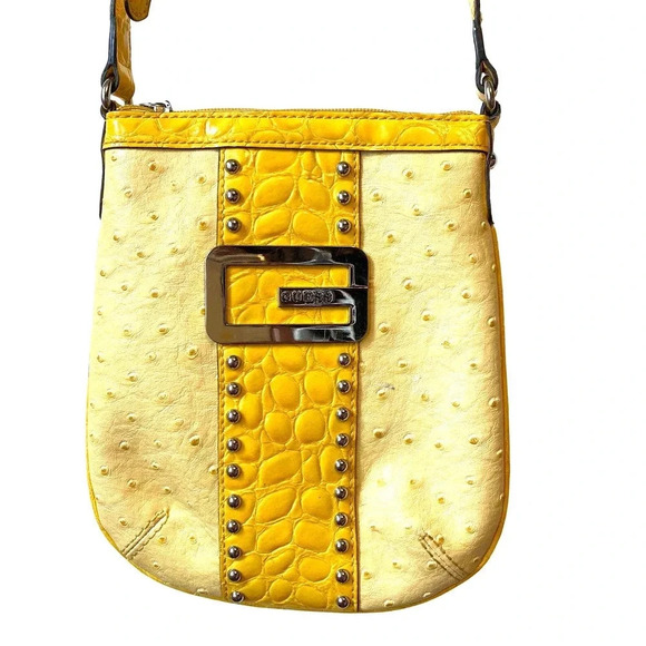 Guess | Bags | Vintage Y2k Big Letter G Guess Faux Leather Yellow Mini ...